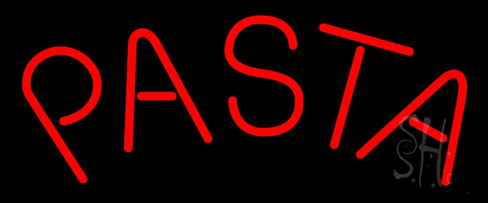 Red Pasta LED Neon Sign 6 x 15 - inches, Clear Edge Cut Acrylic Backing ...