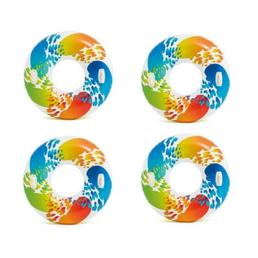 Intex Colorful Transparent Inflatable Swimming Pool Tube Raft (12-Pack ...