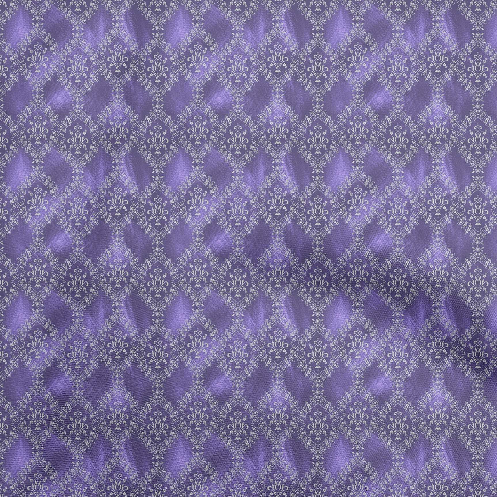 oneOone Cotton Silk Violet Fabric Damask Diy Clothing Quilting Fabric ...