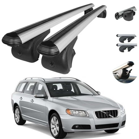 Roof Rack Cross Bars Luggage Carrier Silver For Volvo V70 XC70 2008 ...