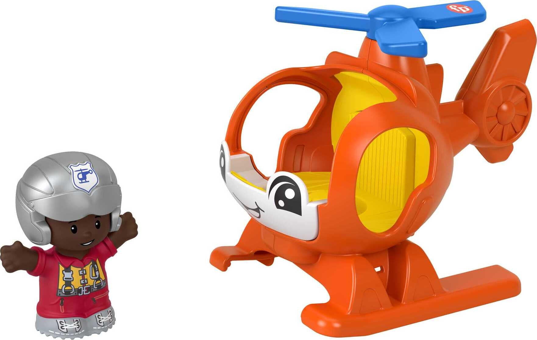 Fisher-Price Little People Helicopter Toy & Pilot Figure Set for ...
