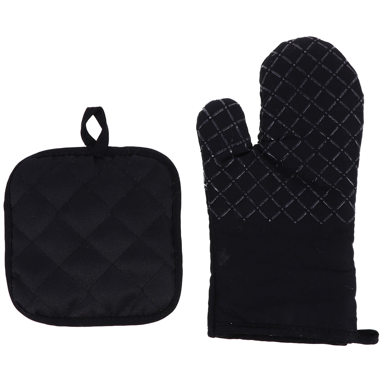 1 Set Oven Mitts and Pot Holder Heat Resistant Oven Mittens for Kitchen ...