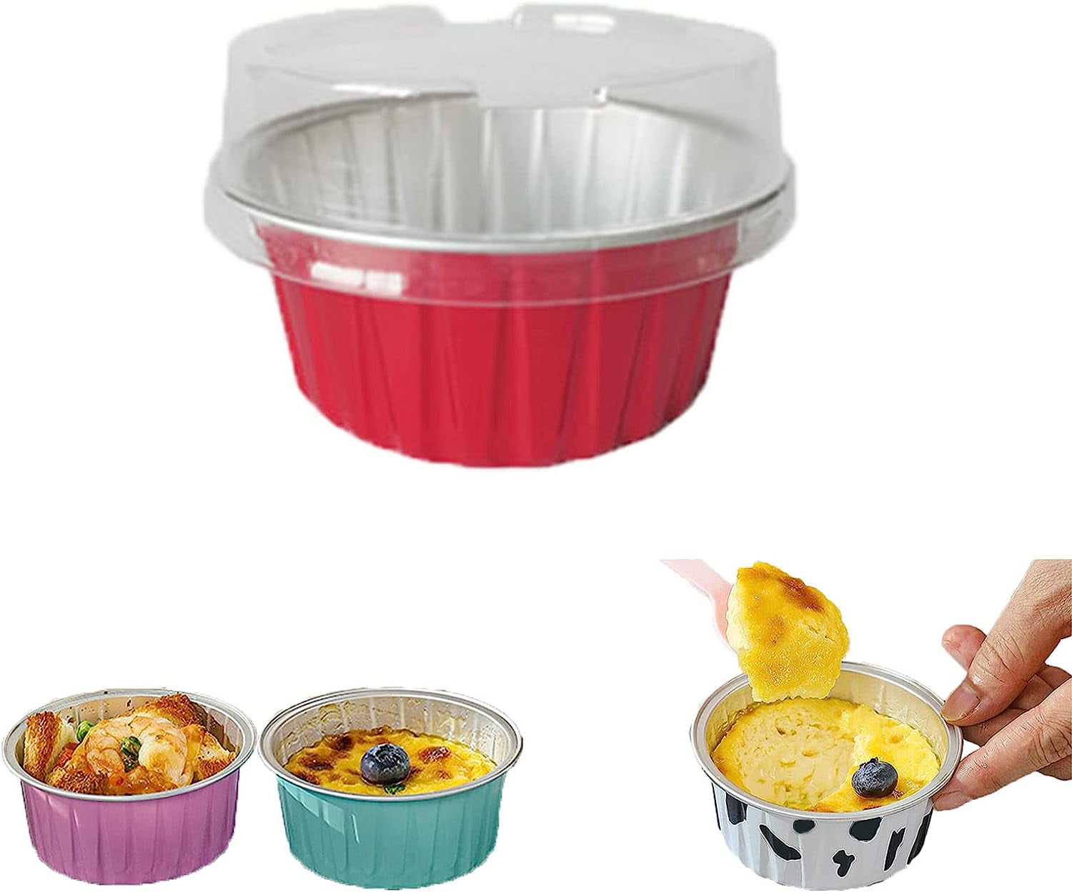 Reusable Round Aluminum Foil Tin Cups Aluminum Foil Baking Cups with ...