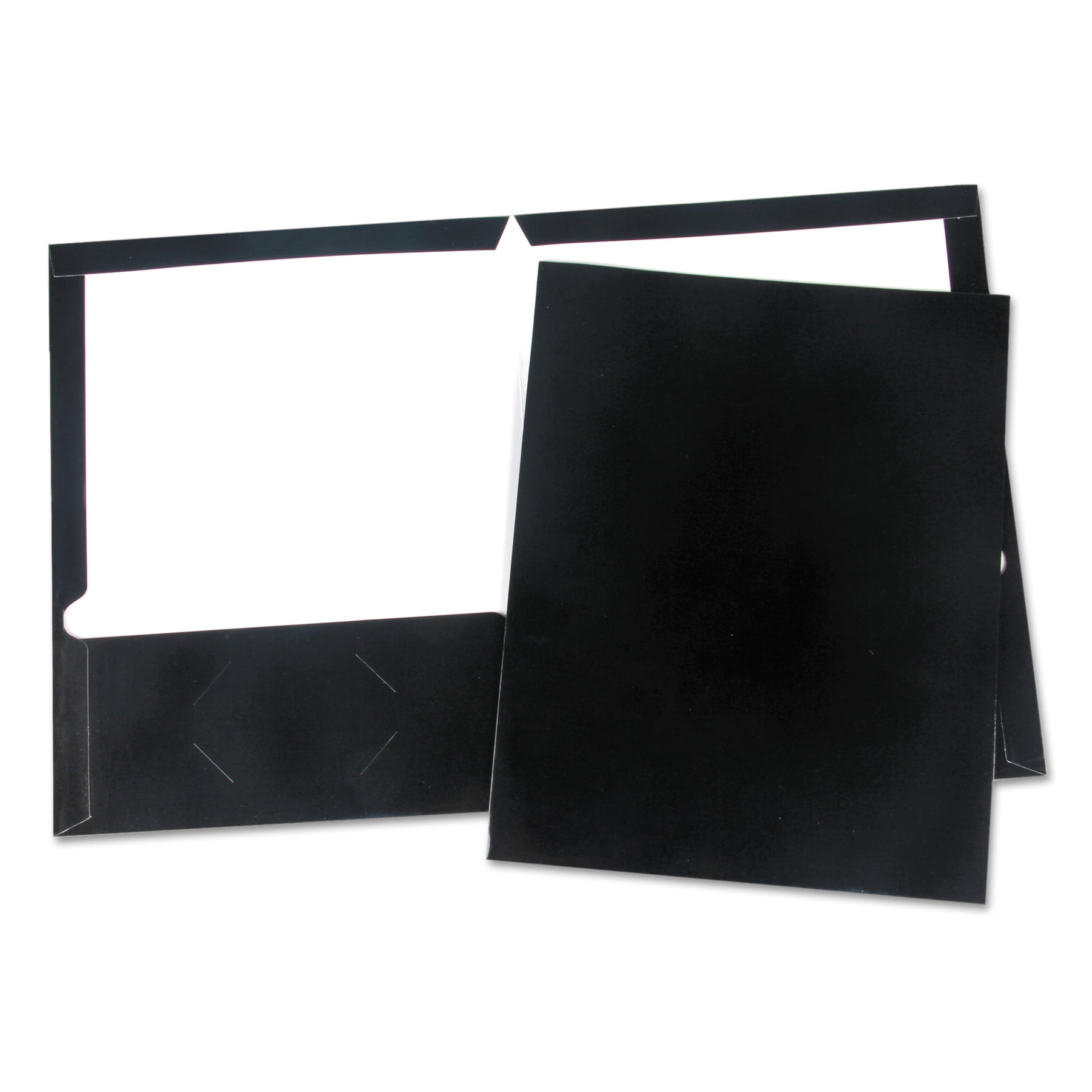 Universal Laminated Two-Pocket Folder, Cardboard Paper, Black, 11 x 8 1 ...