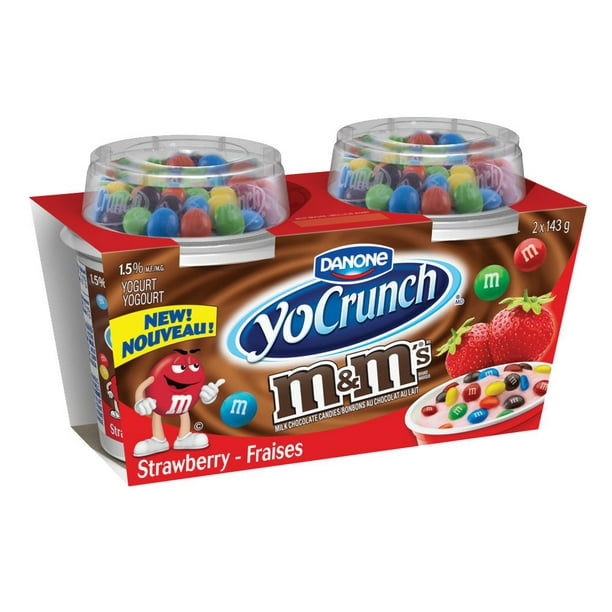 YoCrunch Strawberry Yogurt with M&M's®, 143g (Pack of 2) - Walmart.ca