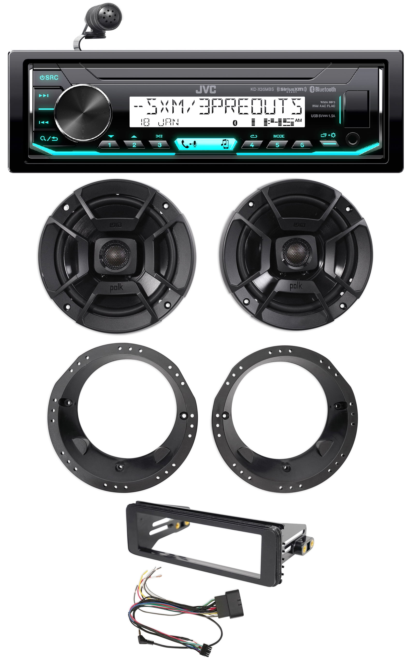 1998-13 Harley Davidson FLHT FLHTC JVC Receiver+Polk Audio Speaker ...