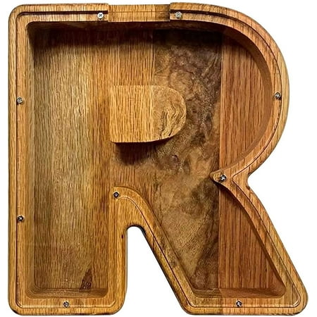 Alphabet Piggy Bank, 26 Engli h Wooden Alphabet Money Box for Boy ...