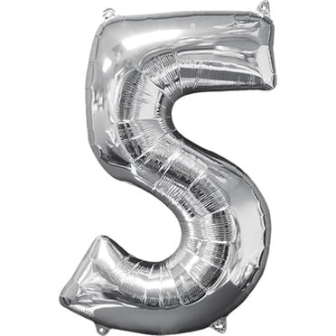 Giant Silver Number 5 Foil Balloon 33" - Walmart.com