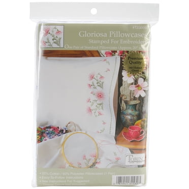 Tobin Stamped For Embroidery Pillowcase Pair 20"X30"-Whimsy Floral ...