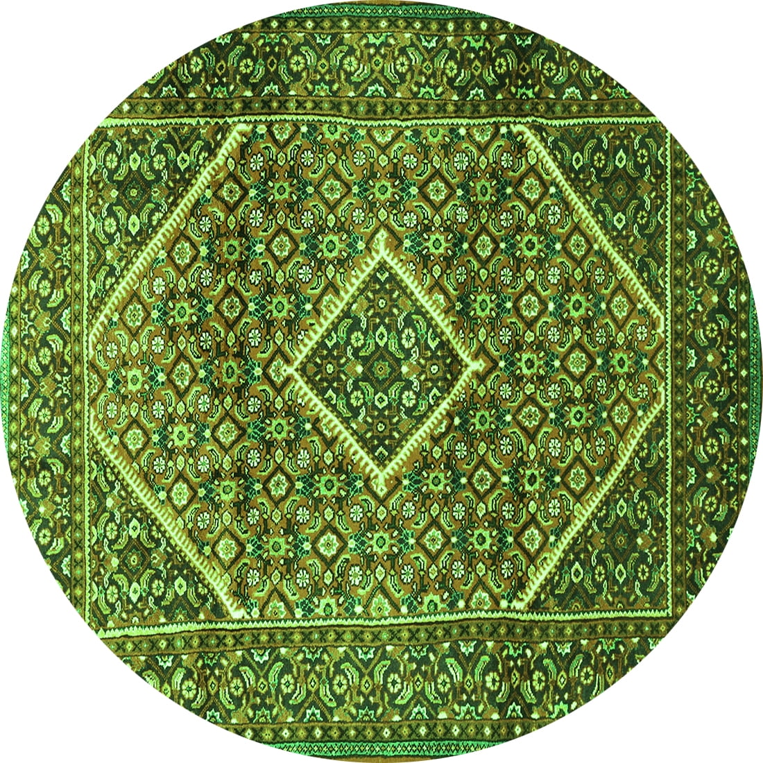 Ahgly Company Indoor Round Persian Green Traditional Area Rugs, 8 ...