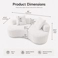 80" Curved Boucle Sofa, 3-Seater Sofa-in-a-Box with 2 Pillows, No ...