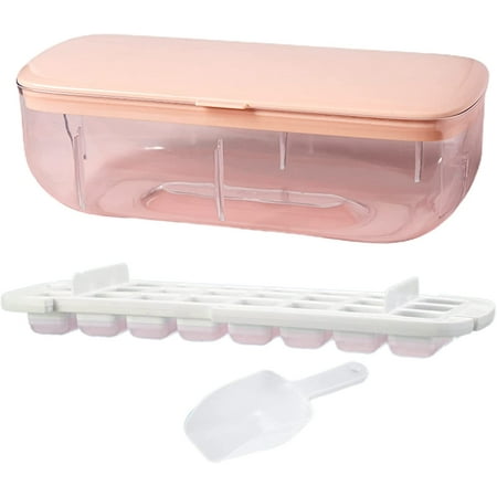 cueiha Ice Tray with Lid and Bin Easy Release Ice Box Storage Bucket ...