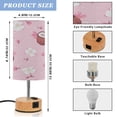 BZSMCE Coconut Pattern Printed 3 Color Touch Control Table Lamp Linen ...