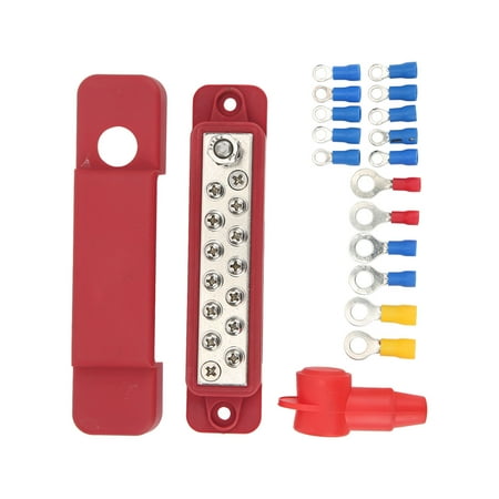 Aramox 12 Terminal Bus Bar, 12 Terminal Distribution Block 180A Marine ...