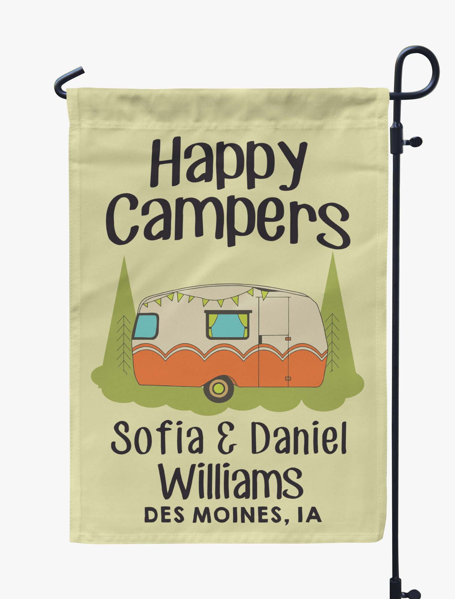 Printtoo Tan Happy Campers Retro Camp Trailer Personalized Camping ...