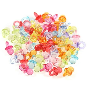 Large Acrylic Baby Pacifiers Baby Shower Favor Pink Yellow Blue Clear ...