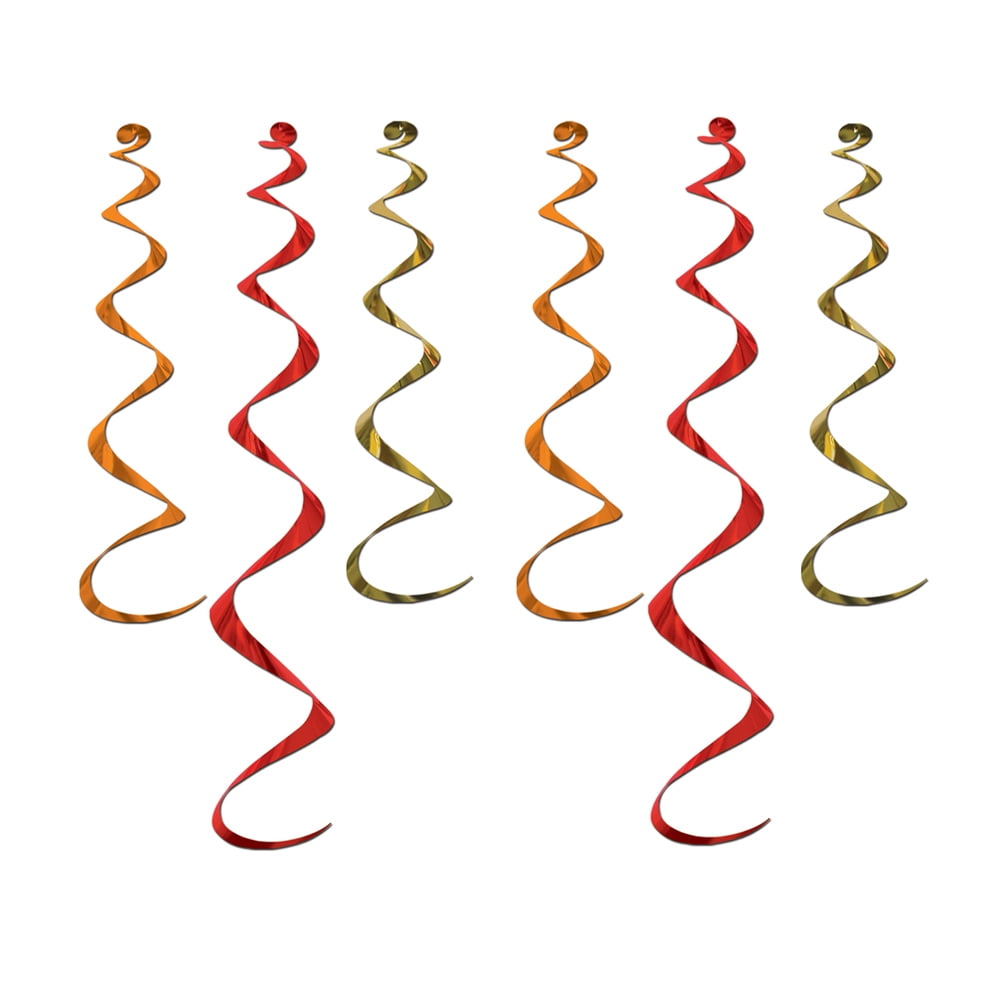 Twirly Whirlys 4-24" & 2-36" Assorted Gold, Orange, Red - 6 Pack (6 Per ...