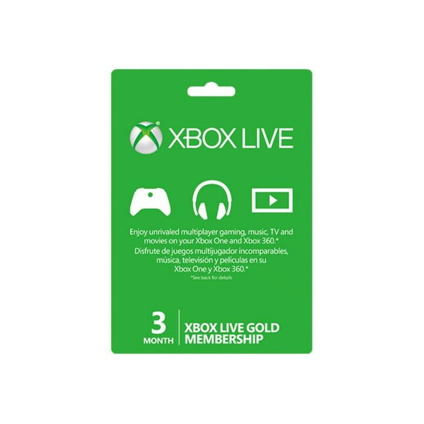 Microsoft Xbox Live Gold Membership - Subscription card (3 months ...