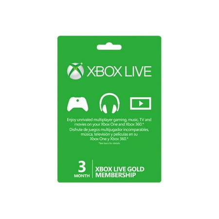 Microsoft Xbox Live Gold Membership - Subscription card (3 months ...
