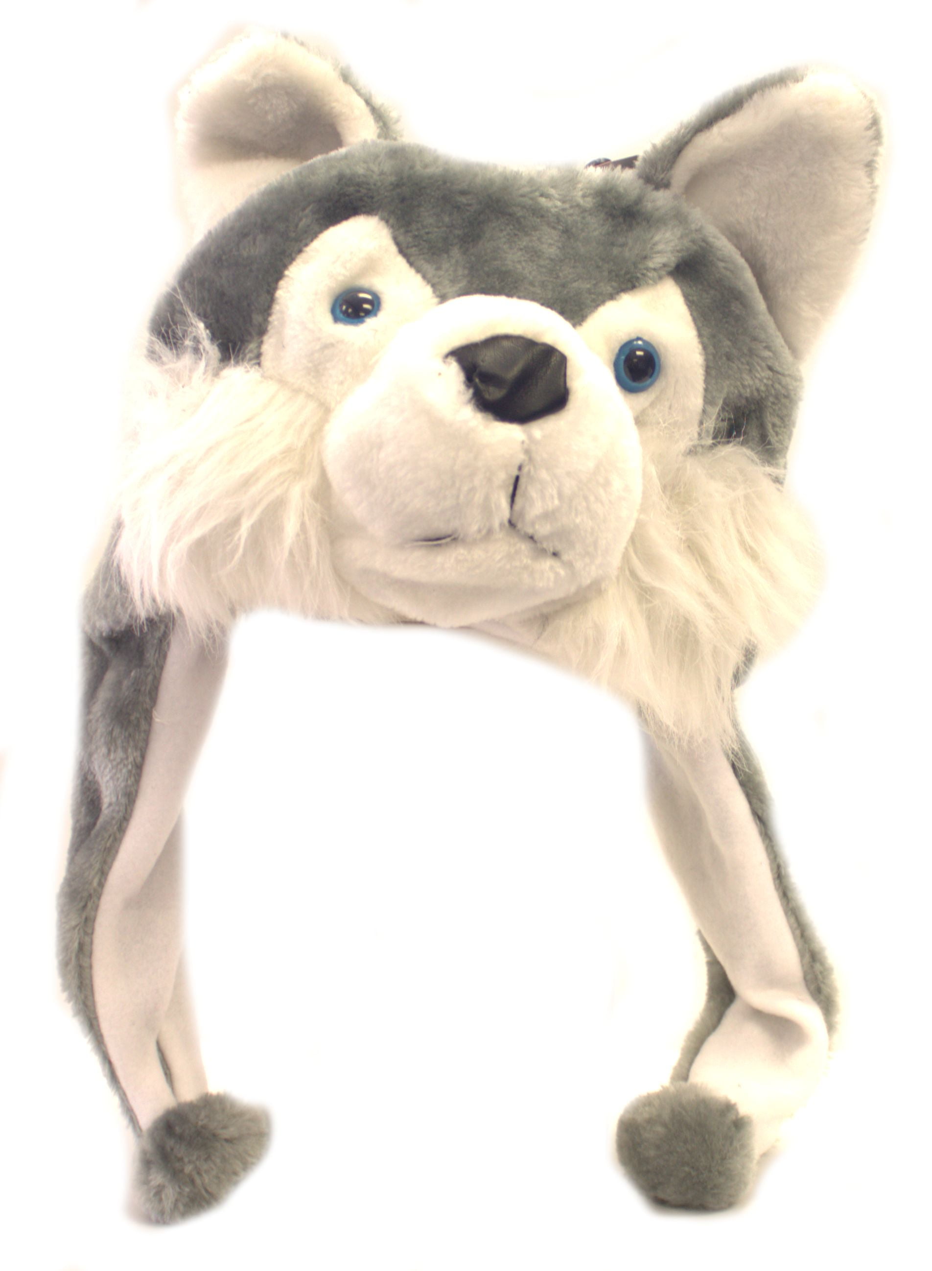 Fuzzy Animal Head Wolf Tassel Beanie - Walmart.com - Walmart.com