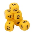 Yellow 6-Sided Number Dice Set (16mm, Rounded Corners) for Classroom ...