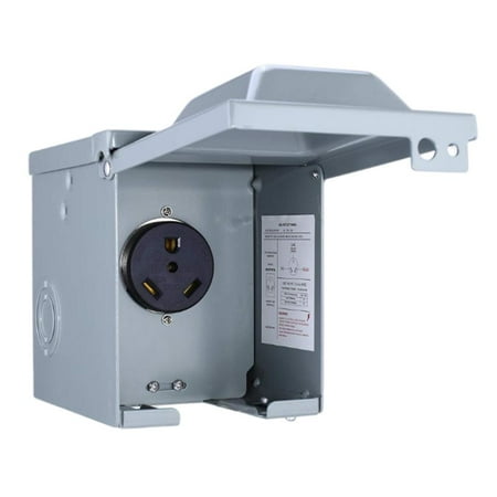 125 RV Power Outlet Box Enclosed Lockable Weatherproof Electrical ...