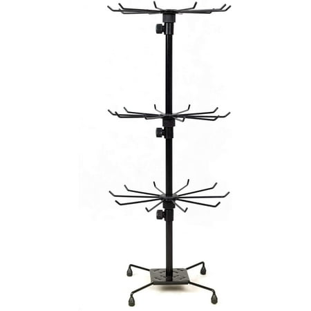Spinner Display Stand Black Metal 3 Tier Spinner Rack With Hooks ...