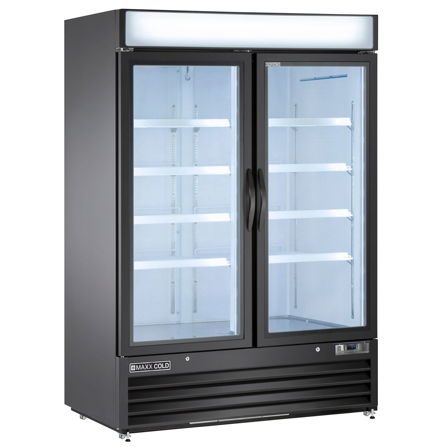 MAXX COLD 54", 48 Cu Ft., Double-Door Reach-In Glass Merchandiser ...