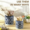 2 Pcs Blue and White Kitchen Utensil Holder 5"+6.1" Ceramic Kitchen ...