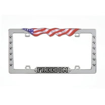 Auto Drive 3-D Daisy Bling Silver Metal License Plate Frame, 90142W ...