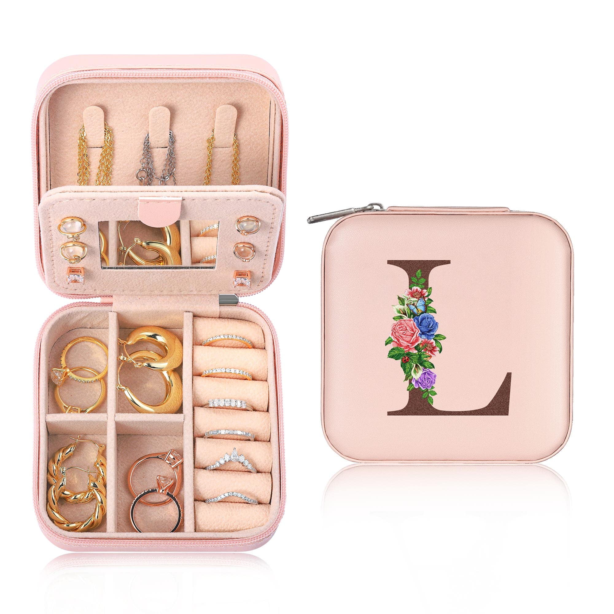 TINGN Travel Jewelry Case Jewelry Organizer Jewelry Box Travel ...