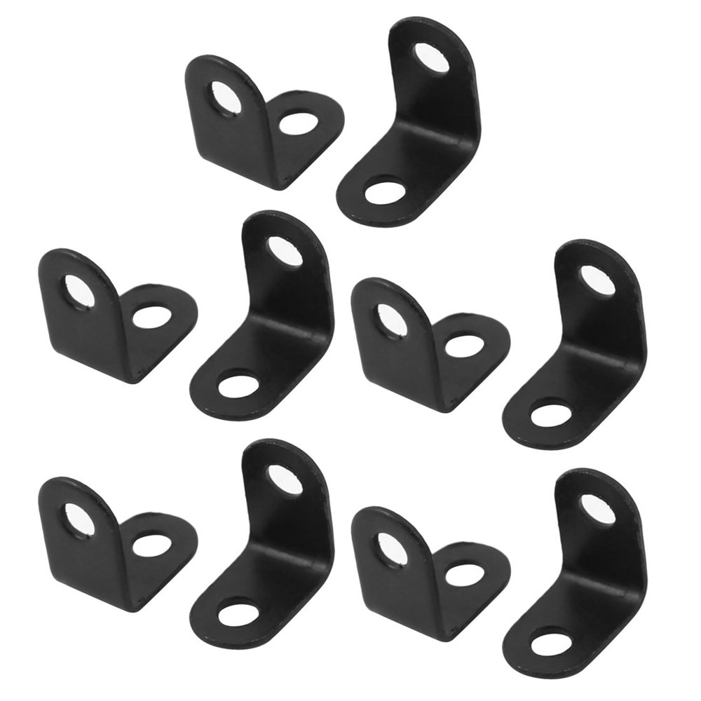 16mmx10.5mmx16mm 90 Degree Metal Angle Brackets Corner Braces Black ...