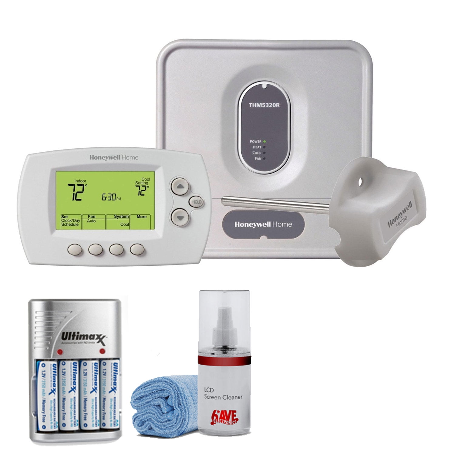 Honeywell Yth6320r1001  Programmable Redlink Enabled Wireless Focuspro Thermostat Kit With 4 Aa Batteries