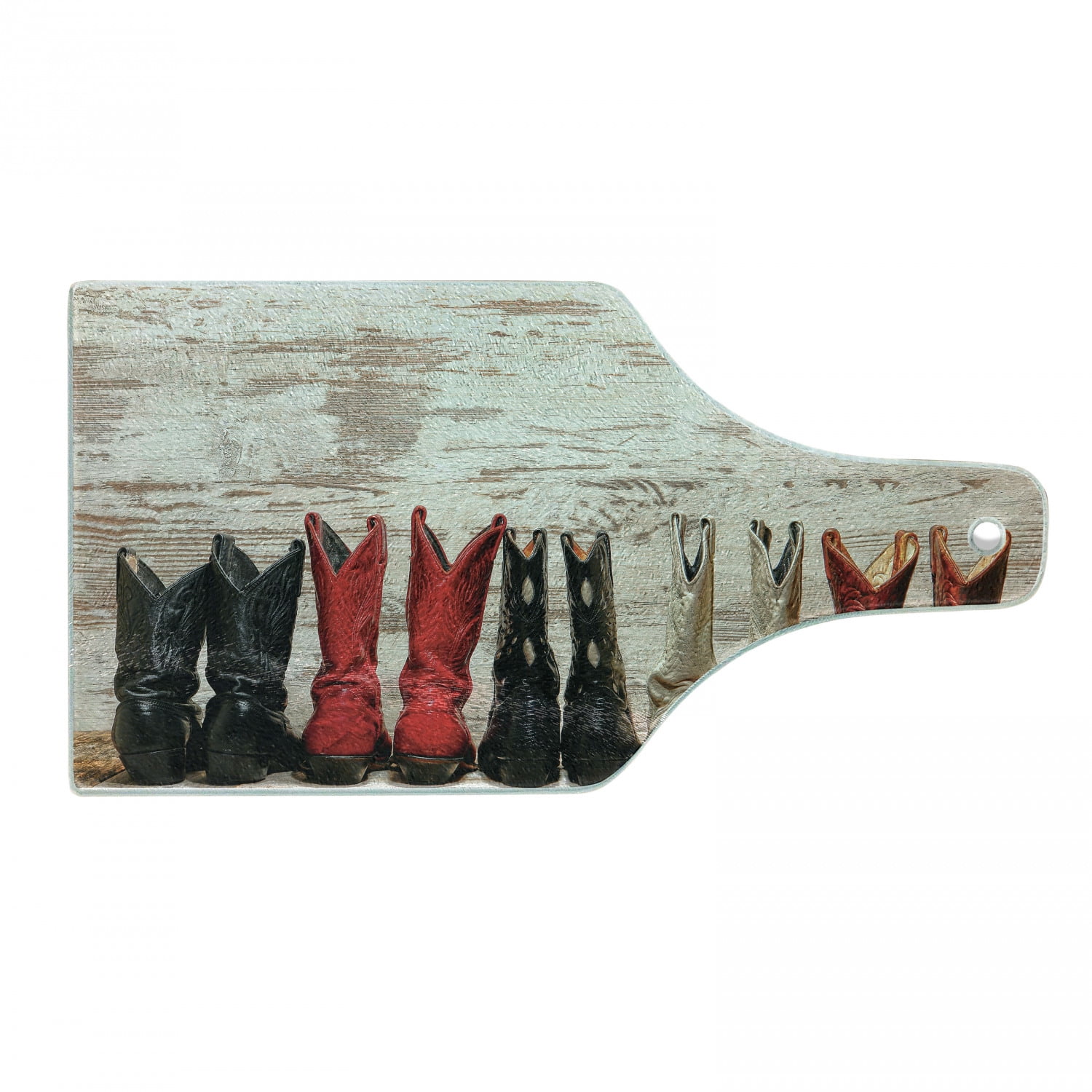 Western Cutting Board, American Cowgirl Leather Boots Rustic Wild West ...
