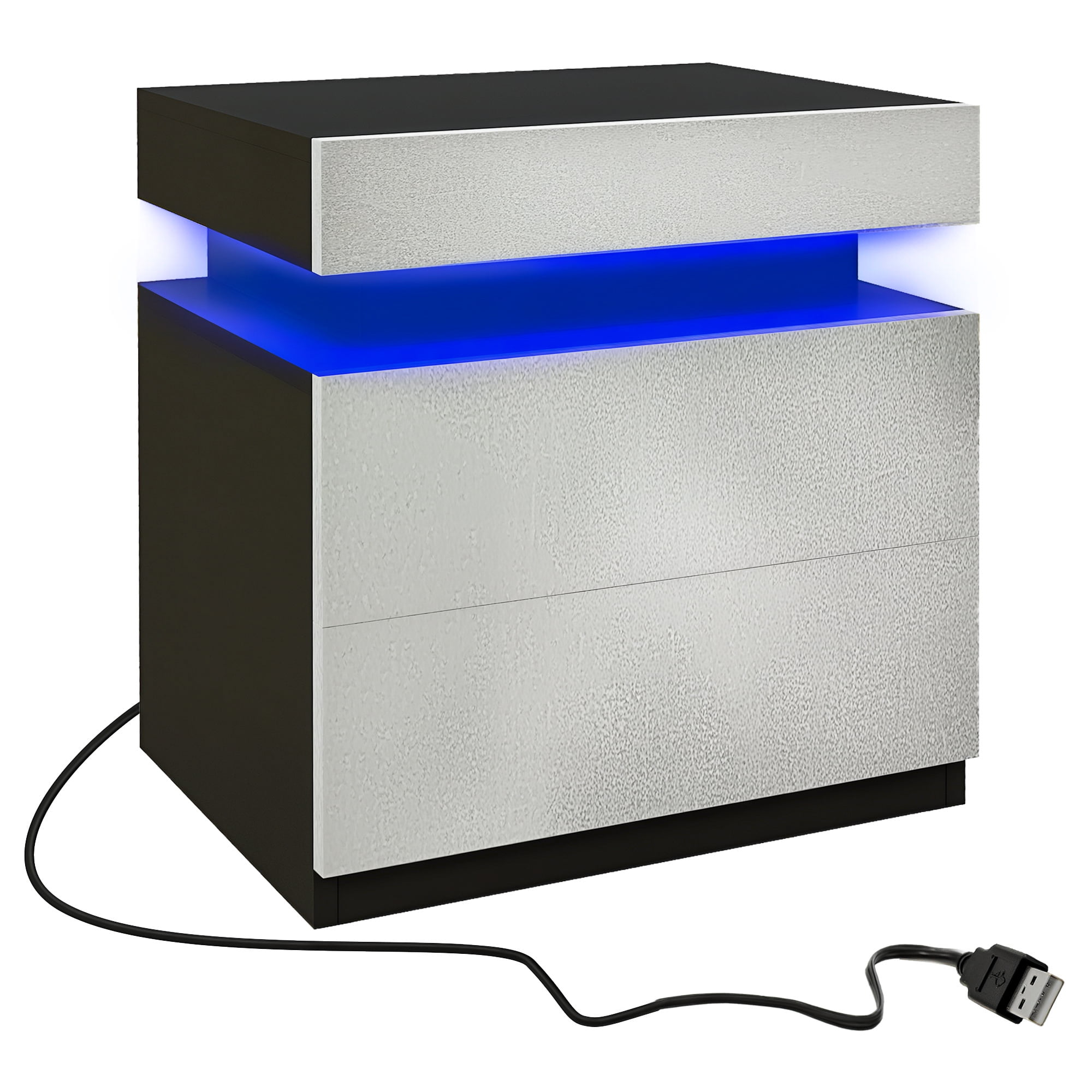 Click here for Homcom Nightstand  Side Table W/ Led Lights  For B... prices