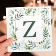 3drose, Monogram Initial Letter Z in Green Framed in Leaves and a Gold ...