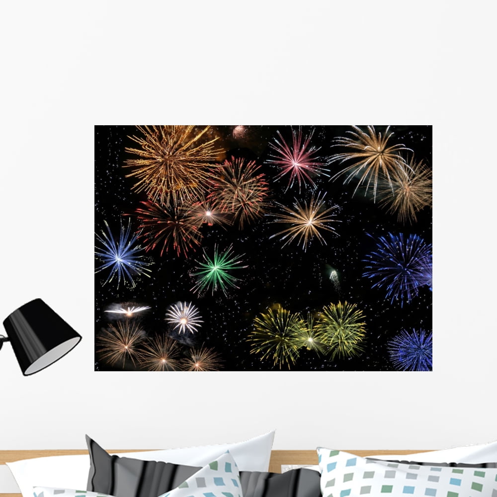 Fireworks Wall Mural by Wallmonkeys Peel and Stick Graphic (36 in W x ...