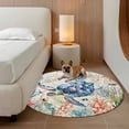 6ft Round Rug Coastal Sea Turtle Area Rugs for Living Room Bedroom ...