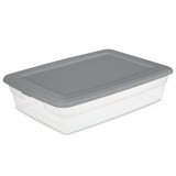 Sterilite 28 Quart Storage Box Containers Set of 2, Plastic, Titanium ...