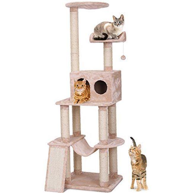 3 Level Vertical Cat Tower with Hide - Away & Climbing Ramp - Walmart ...