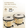 Eastar 6” and 7” Bongo Drums, Wood Percussion Instrument for Kids, Adults, Beginners, Natural ...