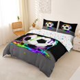 Feelyou Graffiti Drip Soccer Duvet Cover Queen for Kids, Rainbow ...