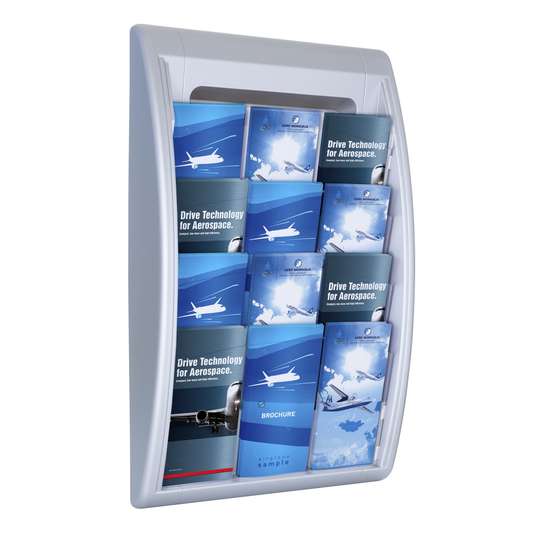 Paperflow Quick Fit Systems Wall Mounted Literature Display, Four ...