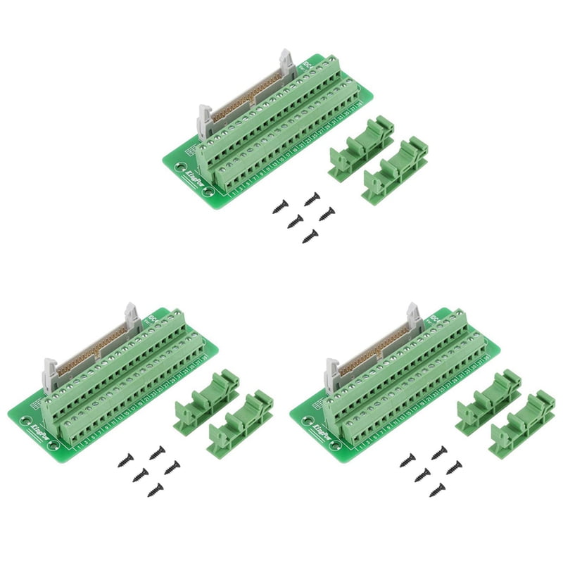 3X IDC40P 40Pin Connector Strip Breakout Board Terminal Block Plug PLC ...