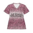 Binienty Pink Leopard Print Healthcare Workwear for Women Breathable V ...