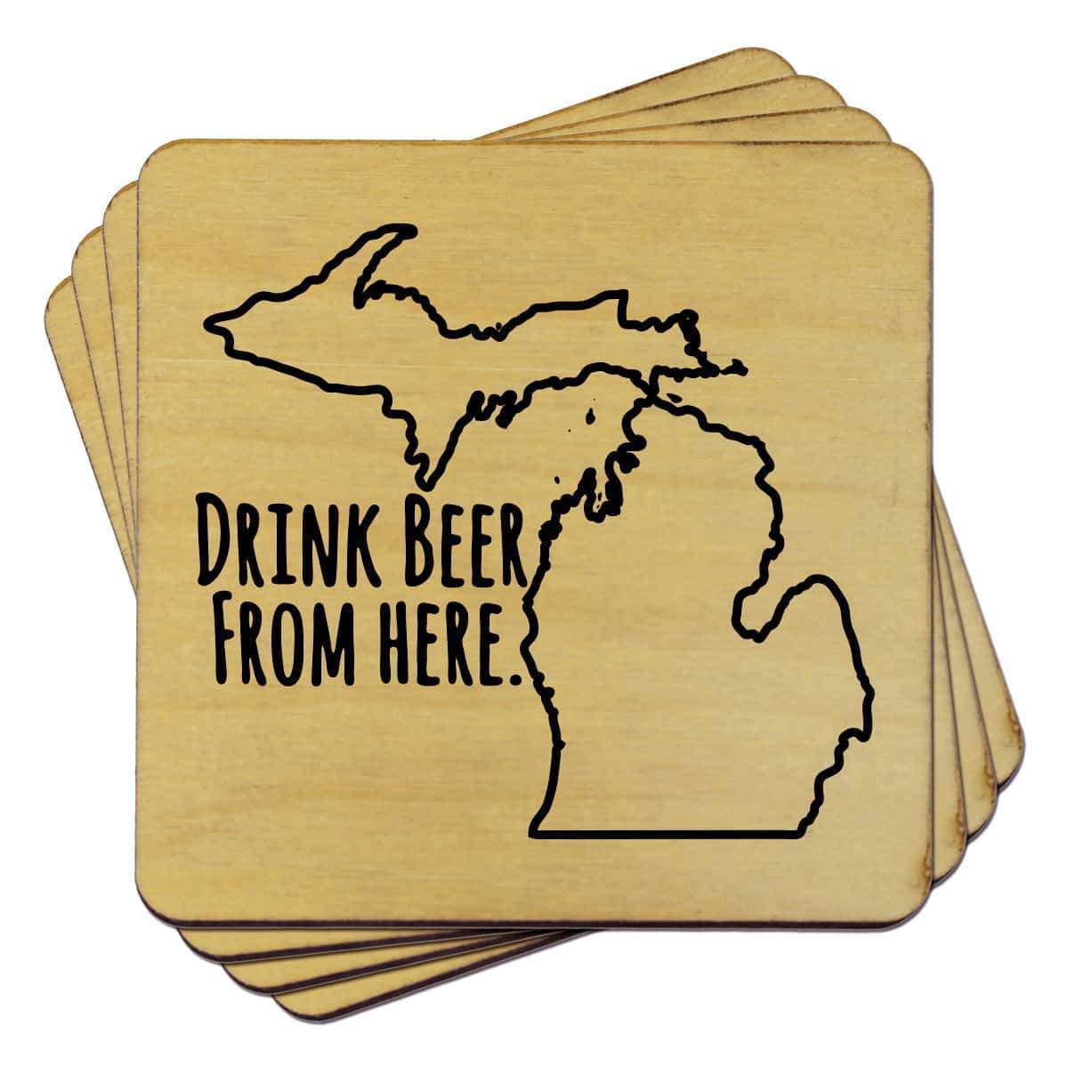 Michigan Drink Beer From Here Coasters - Walmart.com