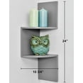 Greenco Zigzag 2 Tier Corner Wall Mounted Floating Shelves, Gray Finish ...