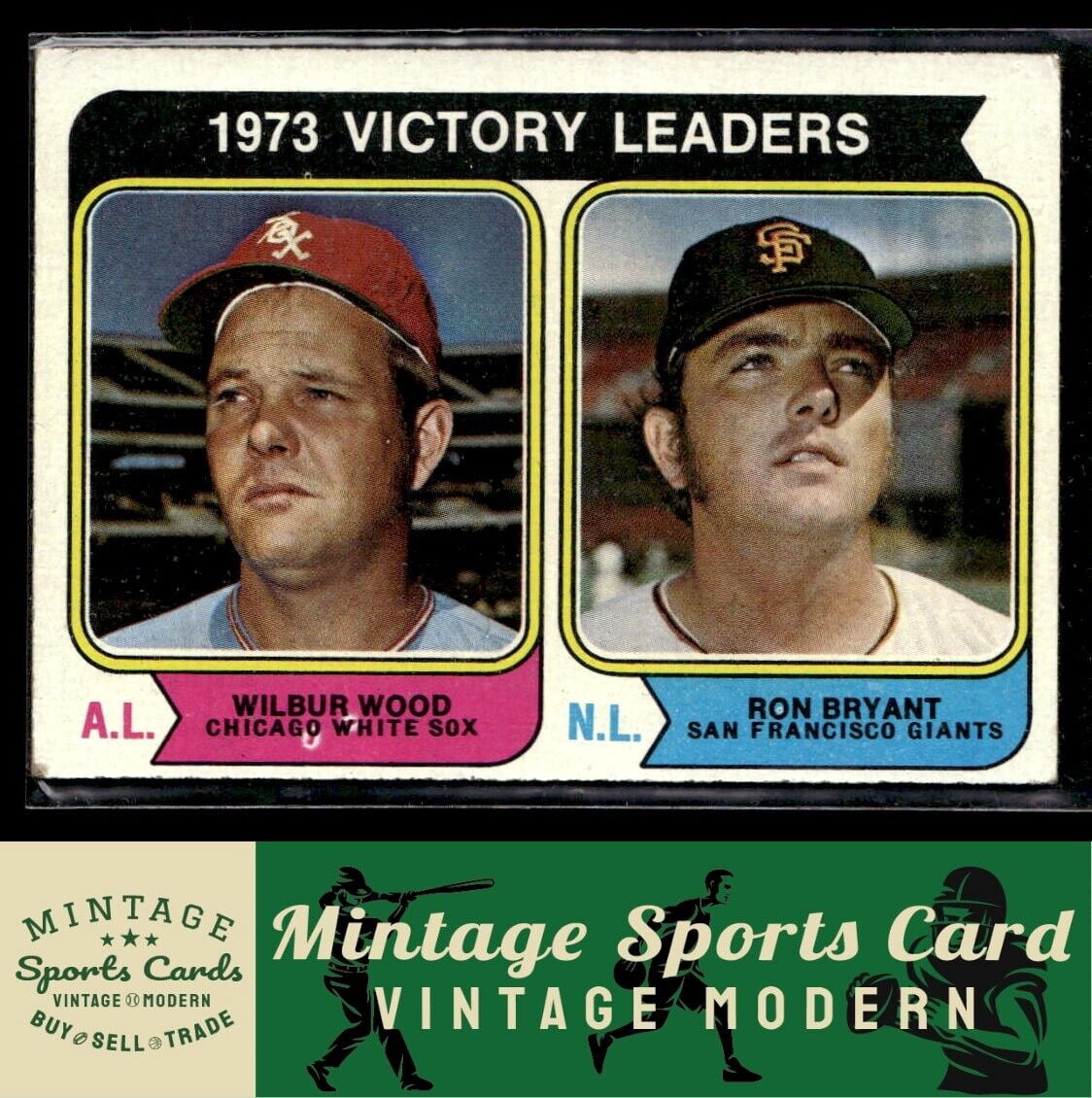 1974 Topps 1973 Victory Leaders - Wilbur Wood / Ron Bryant LL #205 ...