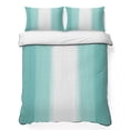 Abstract Teal Color Gradient 3 Pieces Quilt Set,1 Quilt with 2 Shams ...