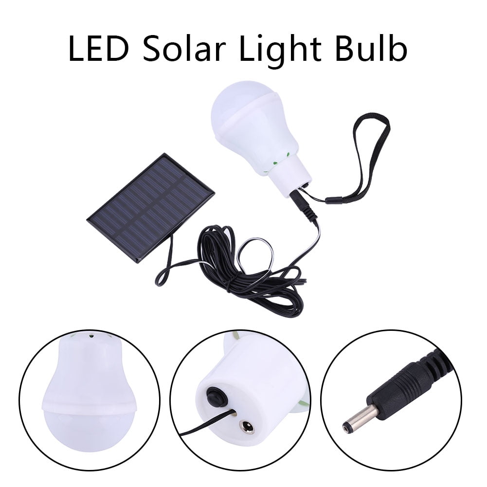 WALFRONT Portable 12LED Solar Powered Light Bulb Lamp Outdoor Camping ...